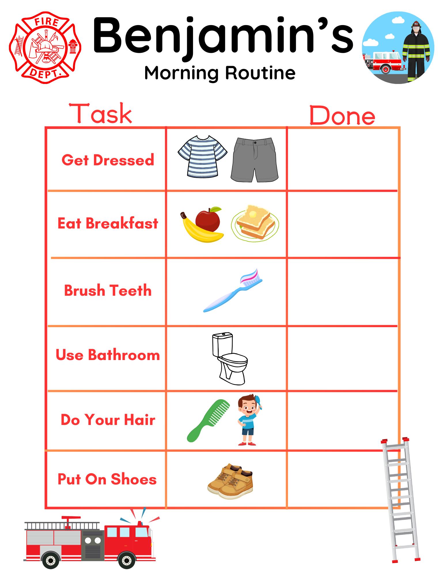 Morning Chore Chart Responsibilities- Personalizable - Etsy