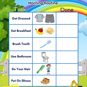 Morning Chore Chart Responsibilities- Personalizable - Etsy