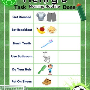 Morning Chore Chart Responsibilities- Personalizable - Etsy