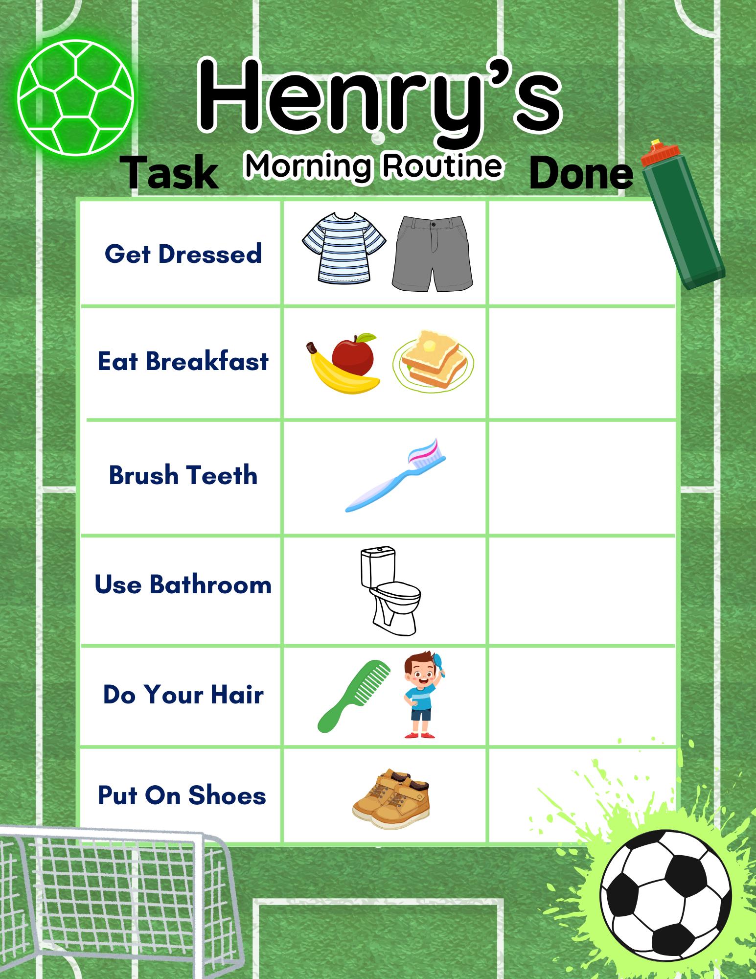 Morning Chore Chart Responsibilities- Personalizable - Etsy