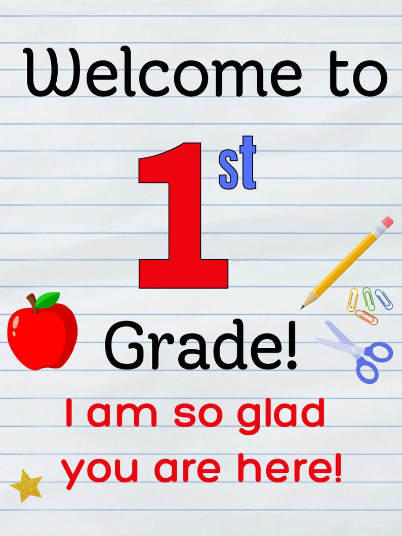 Welcome to 1st Grade Poster - Etsy