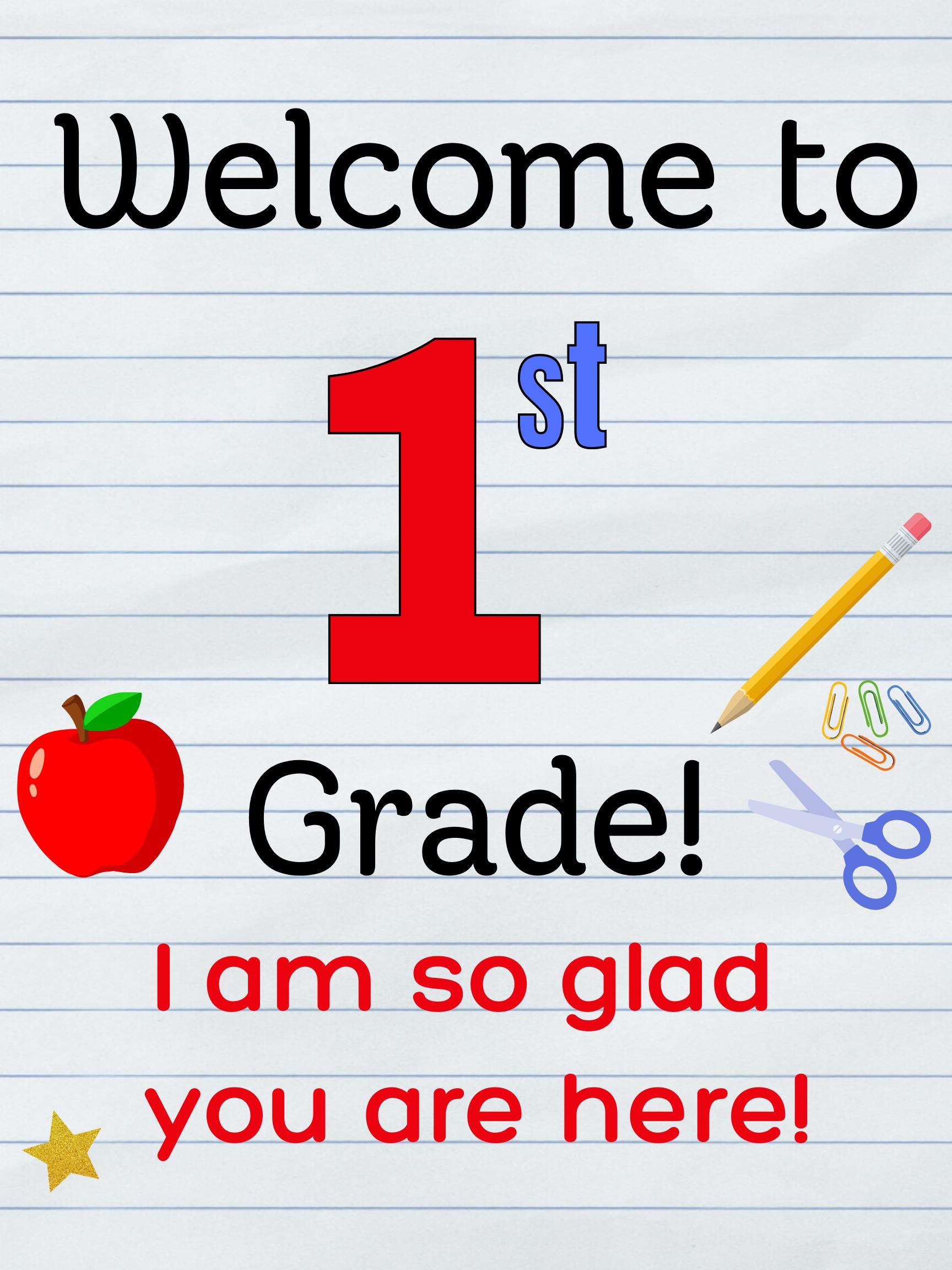 Welcome to 1st Grade Poster - Etsy