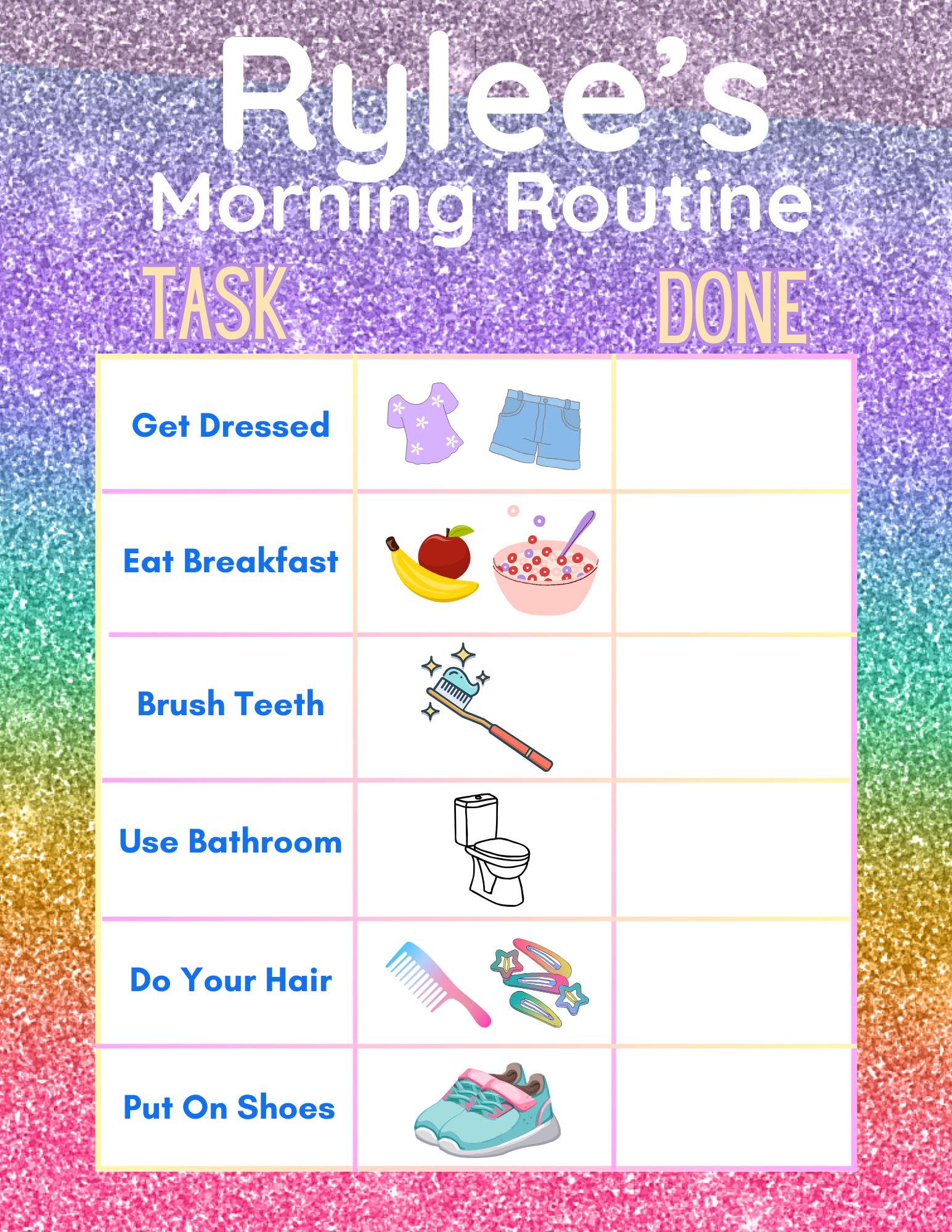 Morning Chore Chart Responsibilities- Personalizable - Etsy