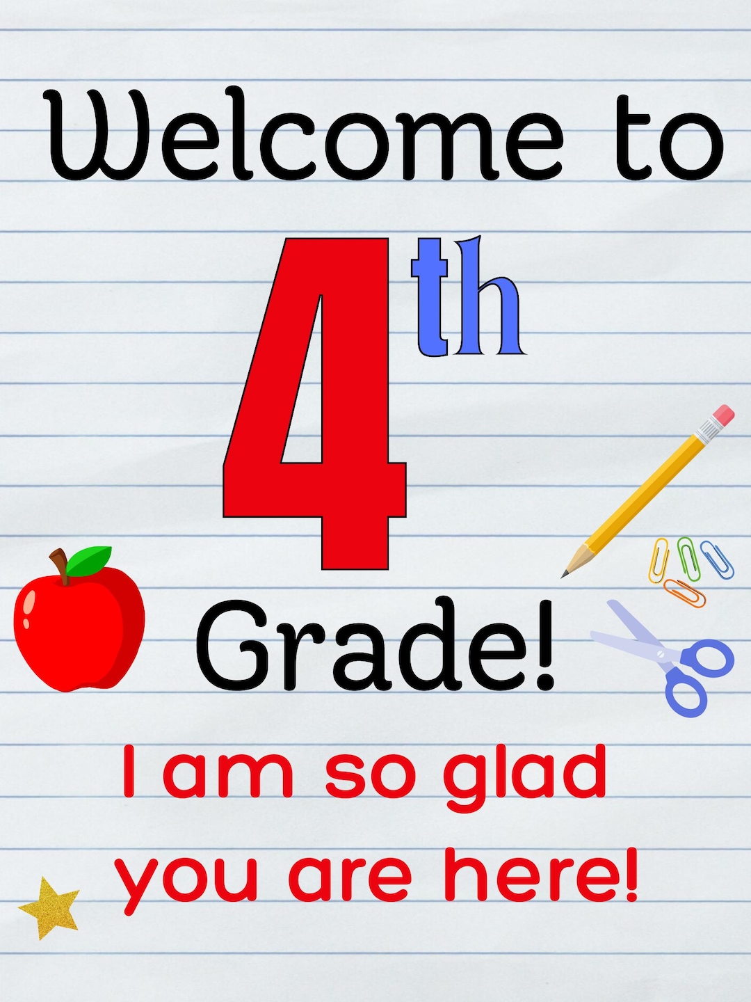 Welcome to 4th Grade Poster - Etsy
