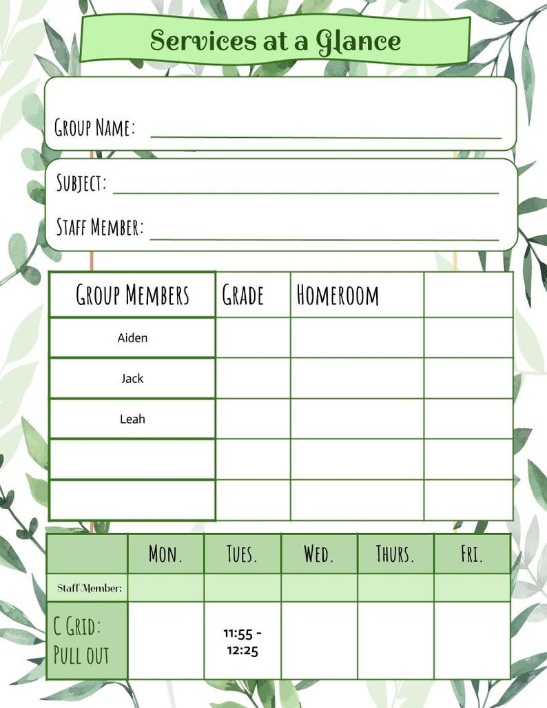 Teacher Planner and Organization Forms Binder Leaves - Etsy