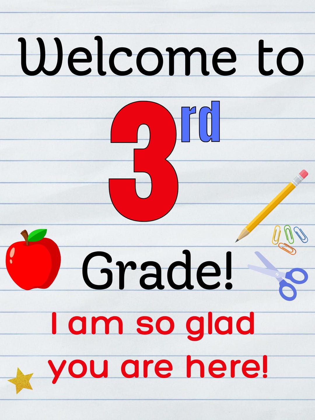 Welcome to 3rd Grade Poster - Etsy