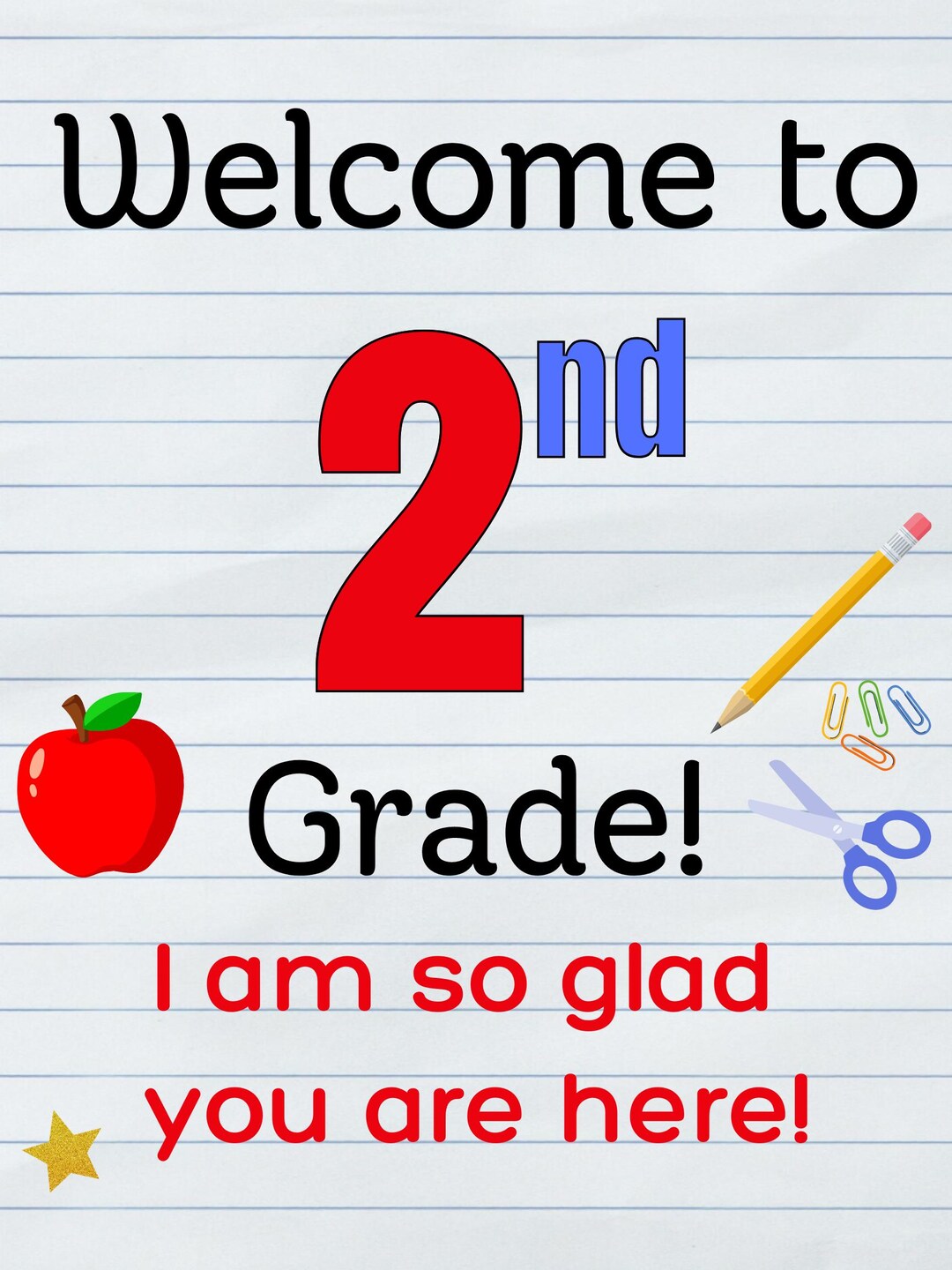 Welcome to 2nd Grade Poster - Etsy