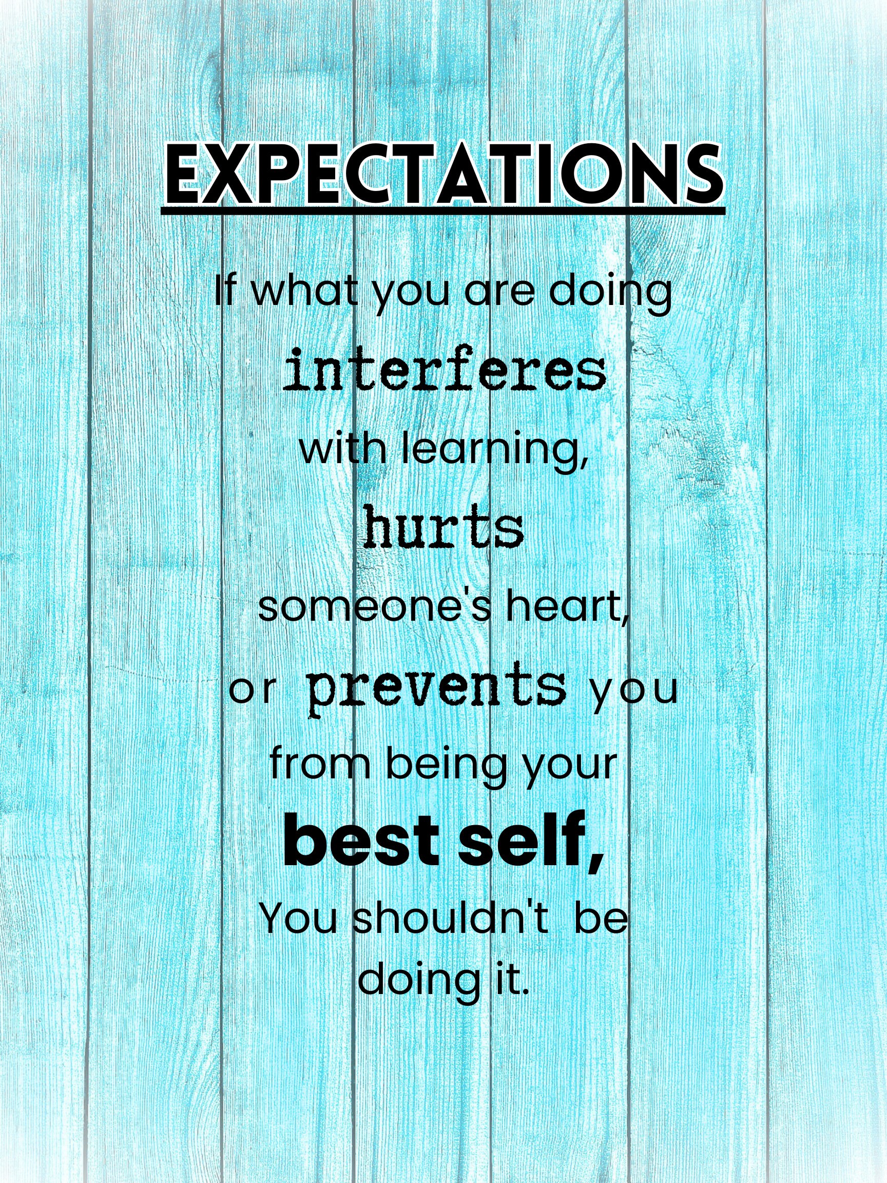 One Rule Classroom Expectations Poster Blue Wood - Etsy