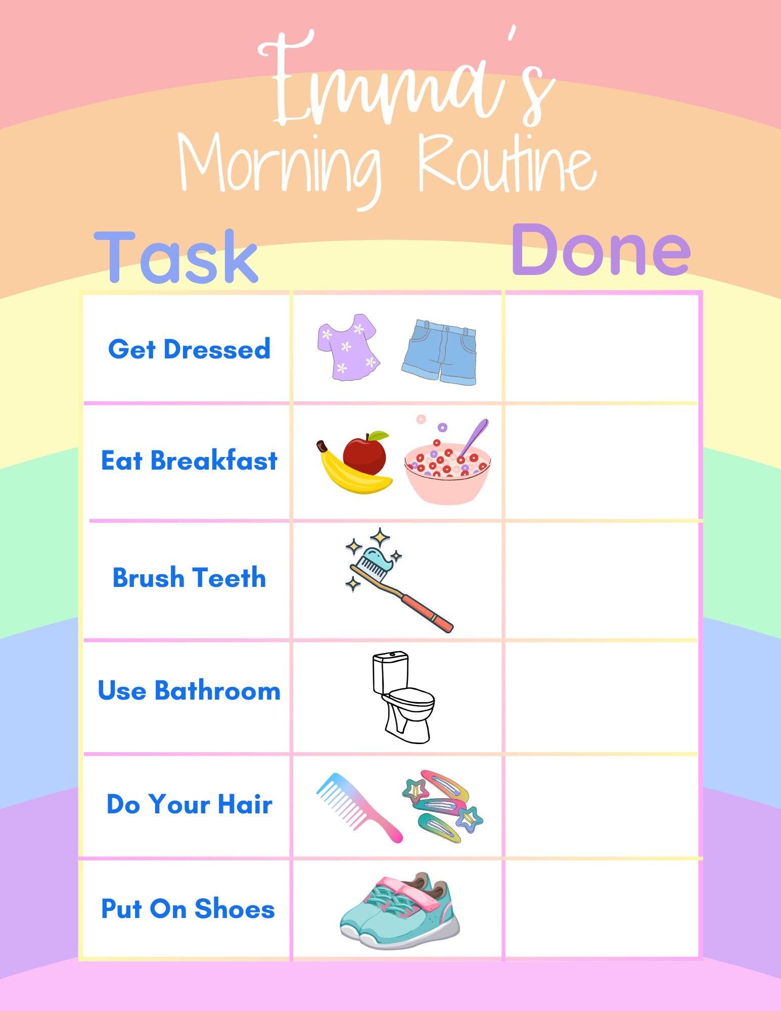 Morning Chore Chart Responsibilities- Personalizable - Etsy