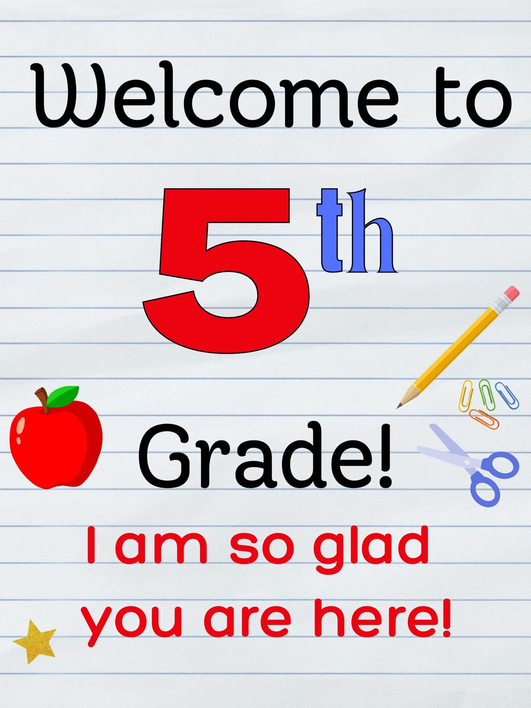 Welcome to 5th Grade Poster - Etsy