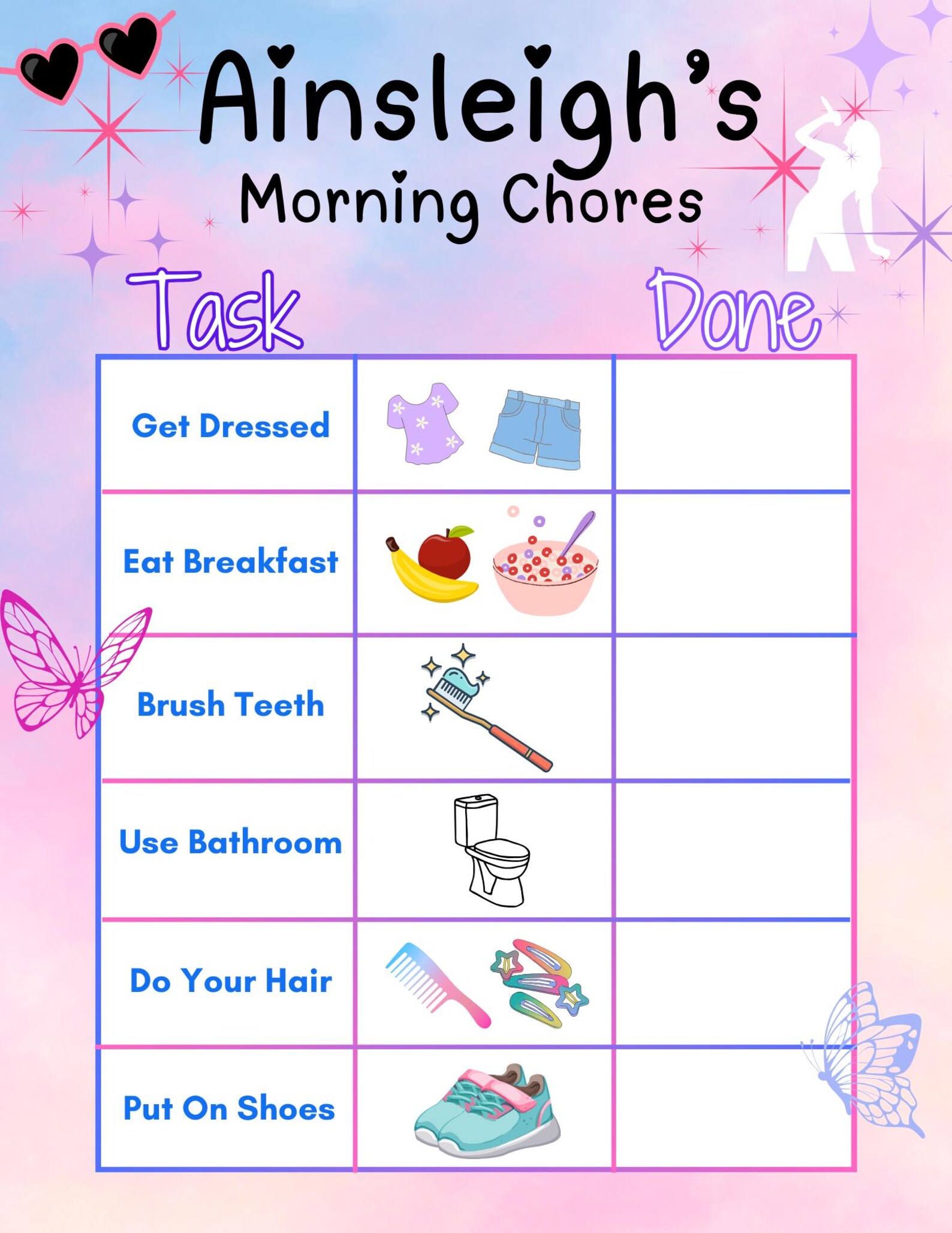 Morning Chore Chart Responsibilities- Personalizable - Etsy