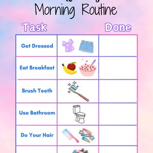 Morning Chore Chart Responsibilities- Personalizable - Etsy
