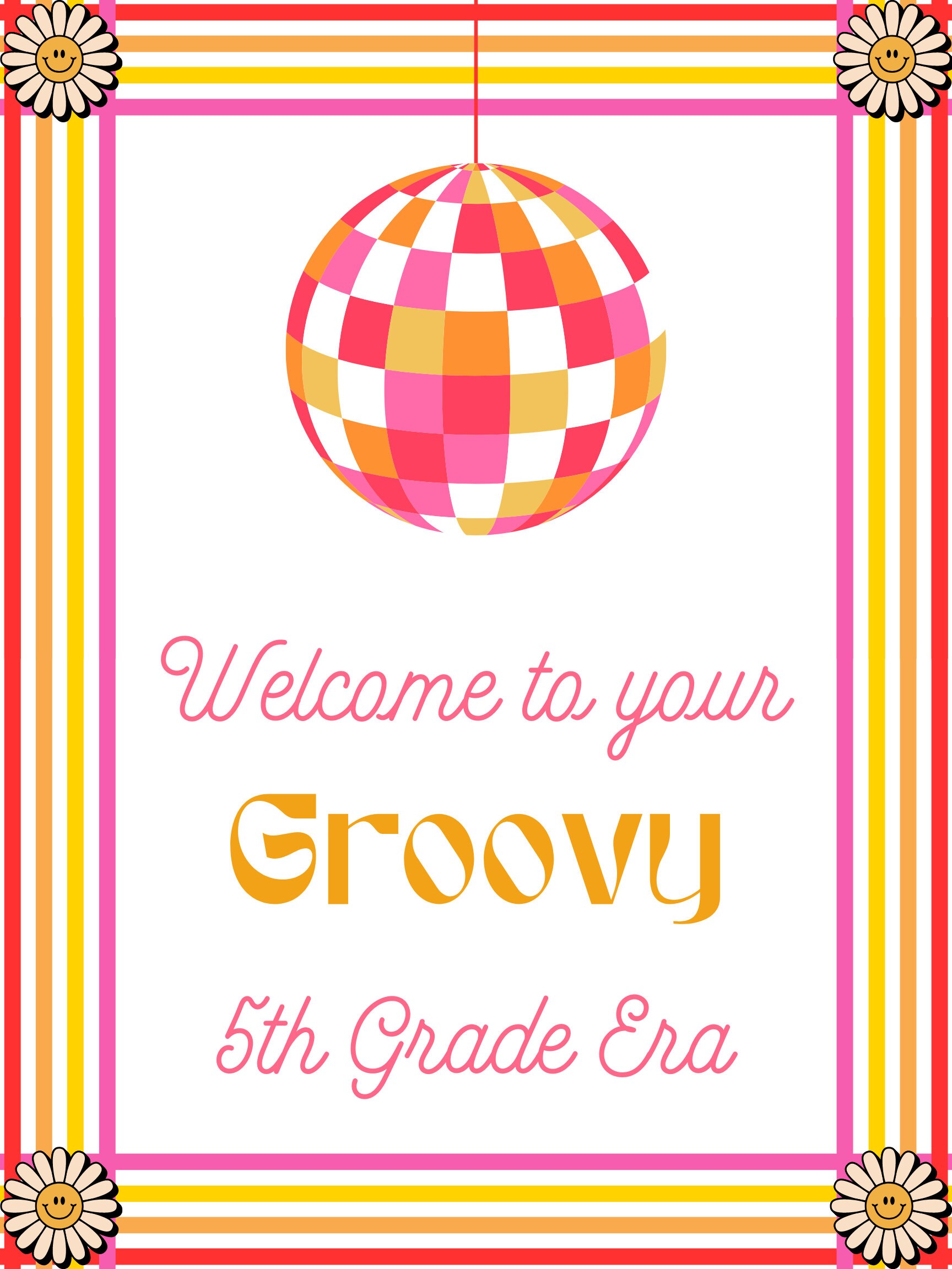 Groovy 70's Disco Classroom Posters Funny Welcome Sign - Etsy