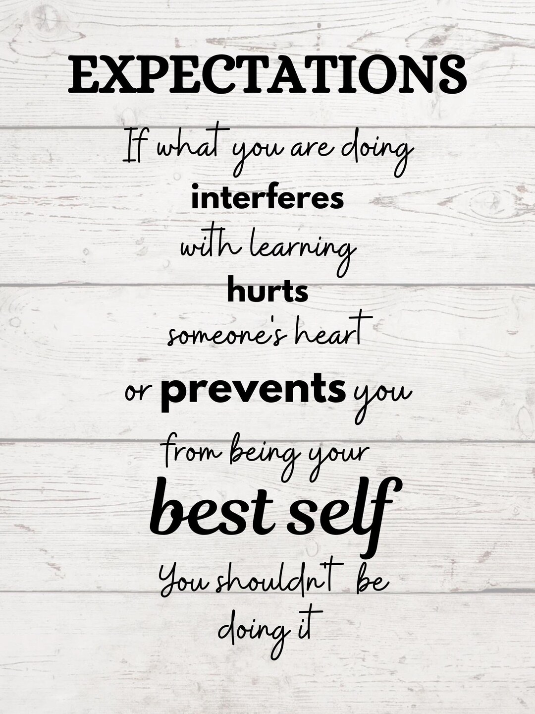 One Rule Classroom Expectations Poster Watercolor Driftwood - Etsy