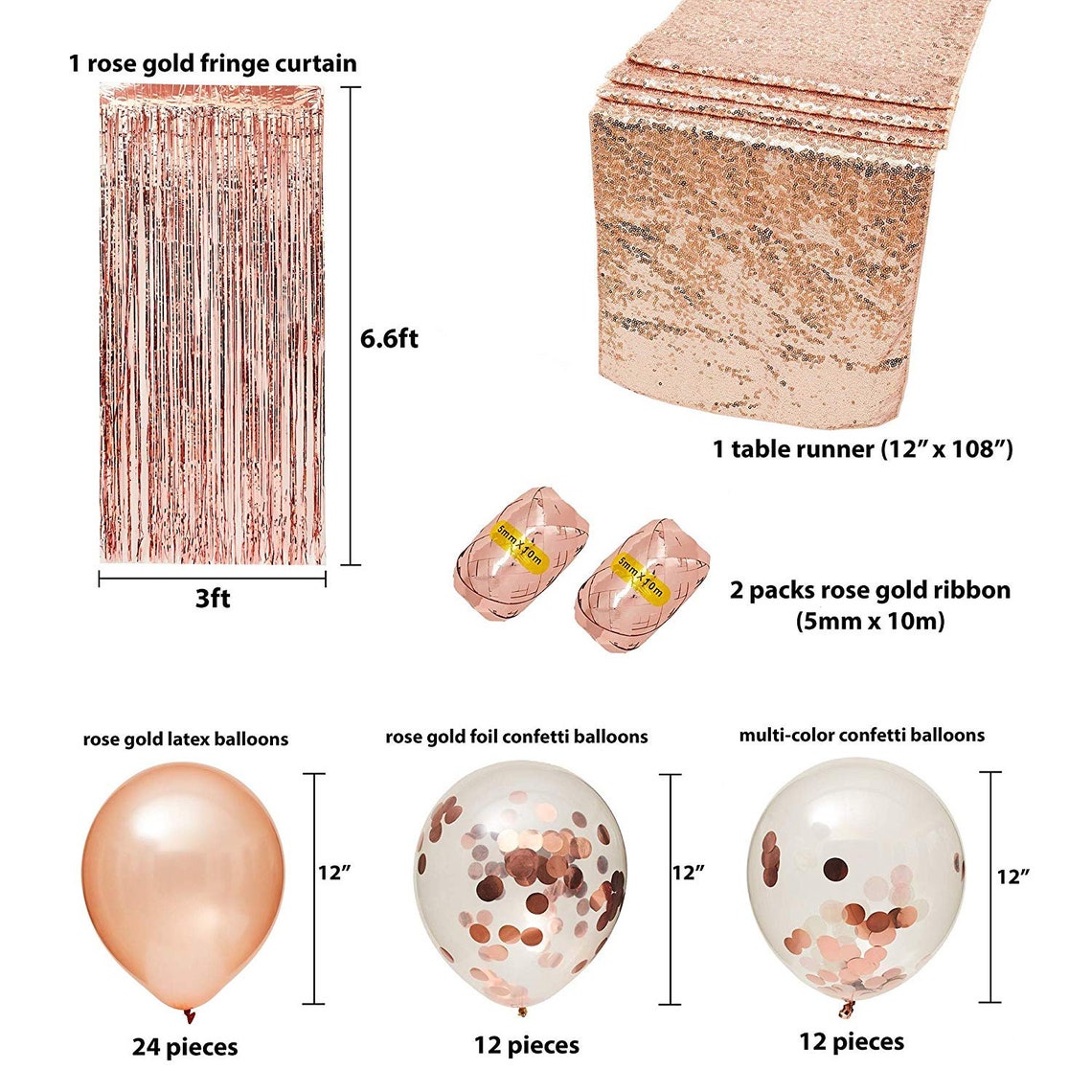 Rose Gold Party Decorations-52 Piece Party Set (huge Discount W ...