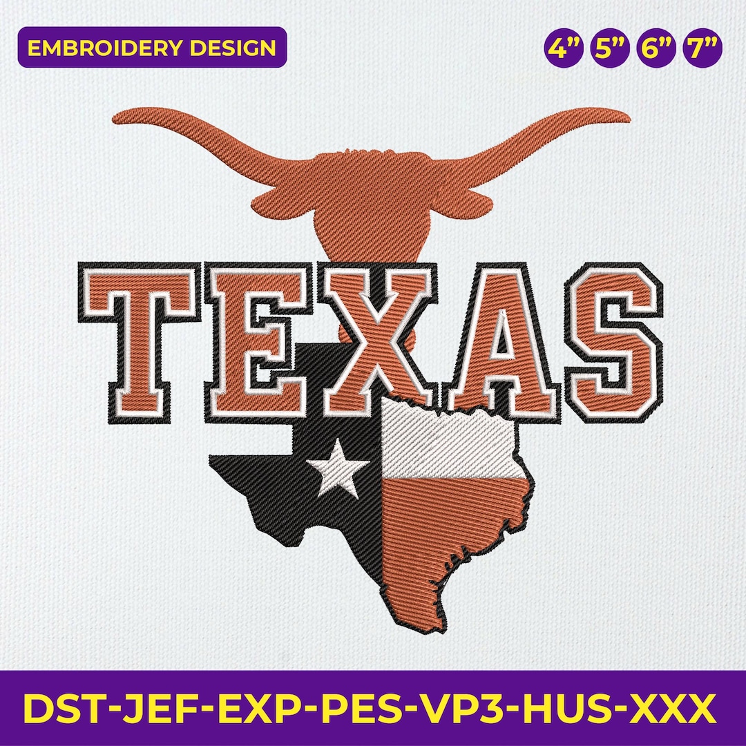 Texas Embroidery Designs, Machine Embroidery Designs, Texas State ...
