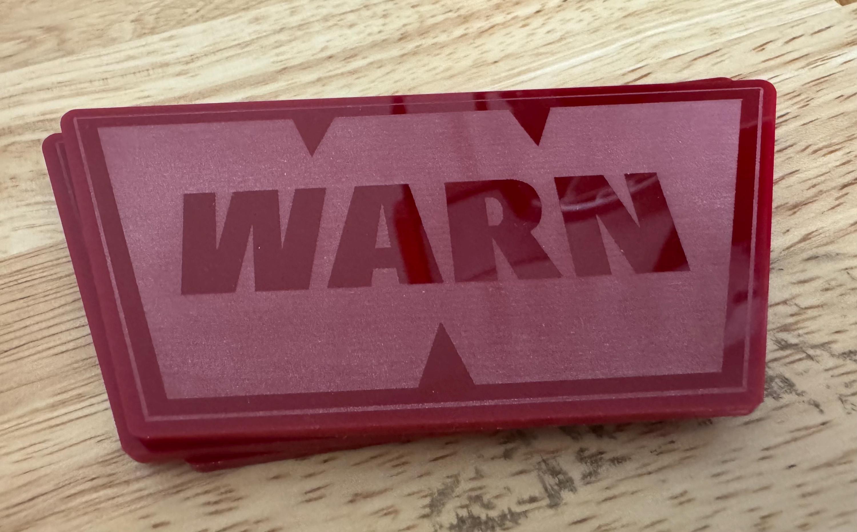Warn Winch Front Logo Plate - Etsy