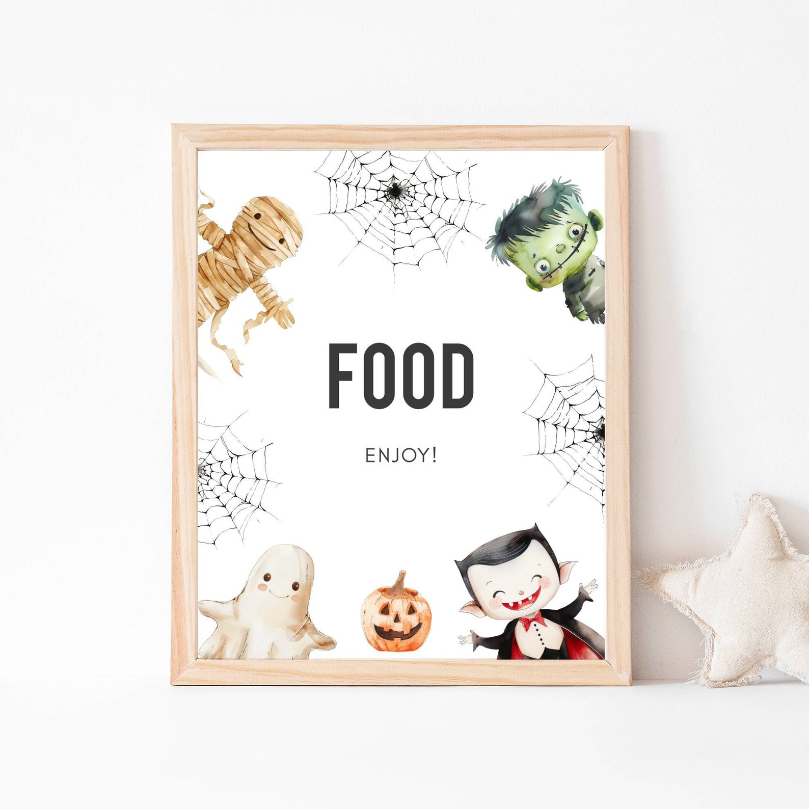 Halloween Food Table Sign Template for Birthday or Halloween Parties - Etsy