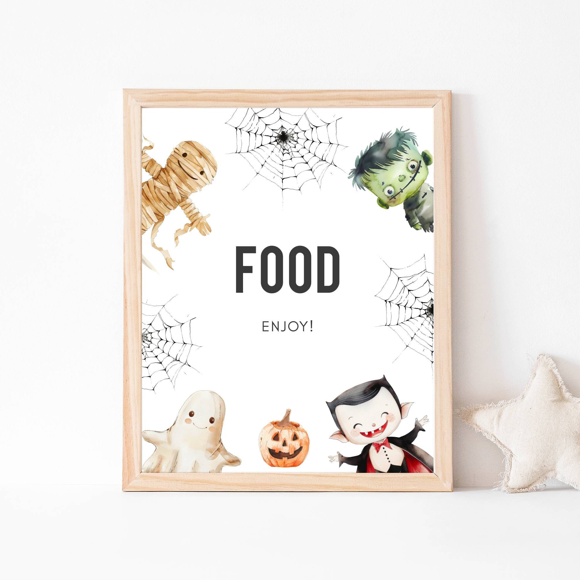 Halloween Food Table Sign Template for Birthday or Halloween Parties - Etsy