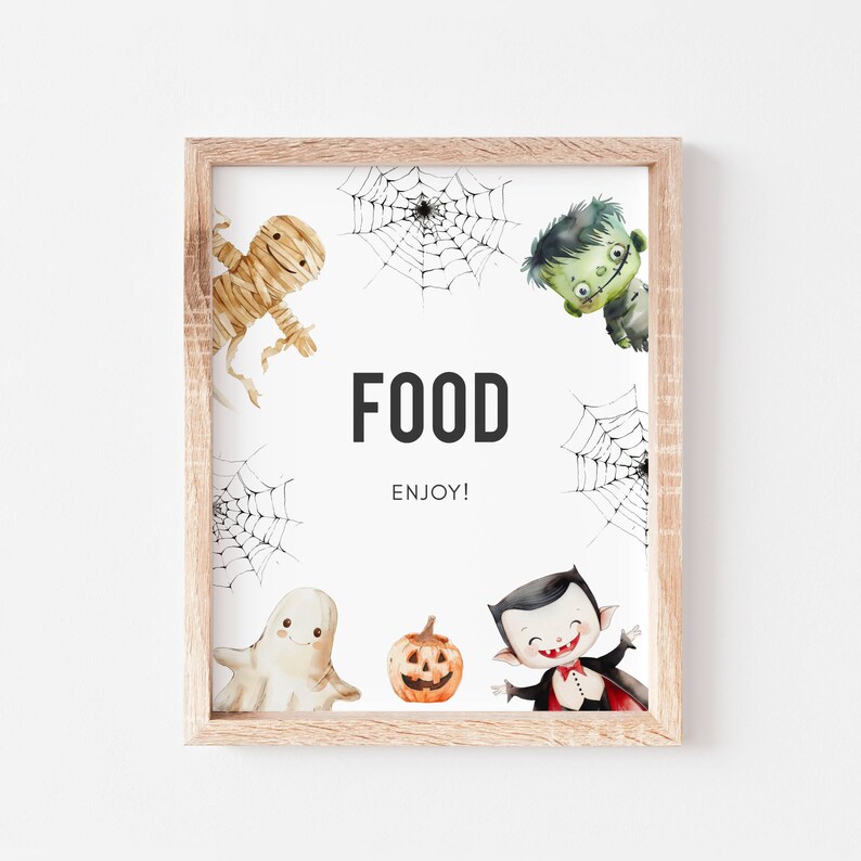 Halloween Food Table Sign Template for Birthday or Halloween Parties - Etsy