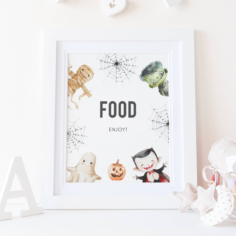 Halloween Food Table Sign Template for Birthday or Halloween Parties - Etsy
