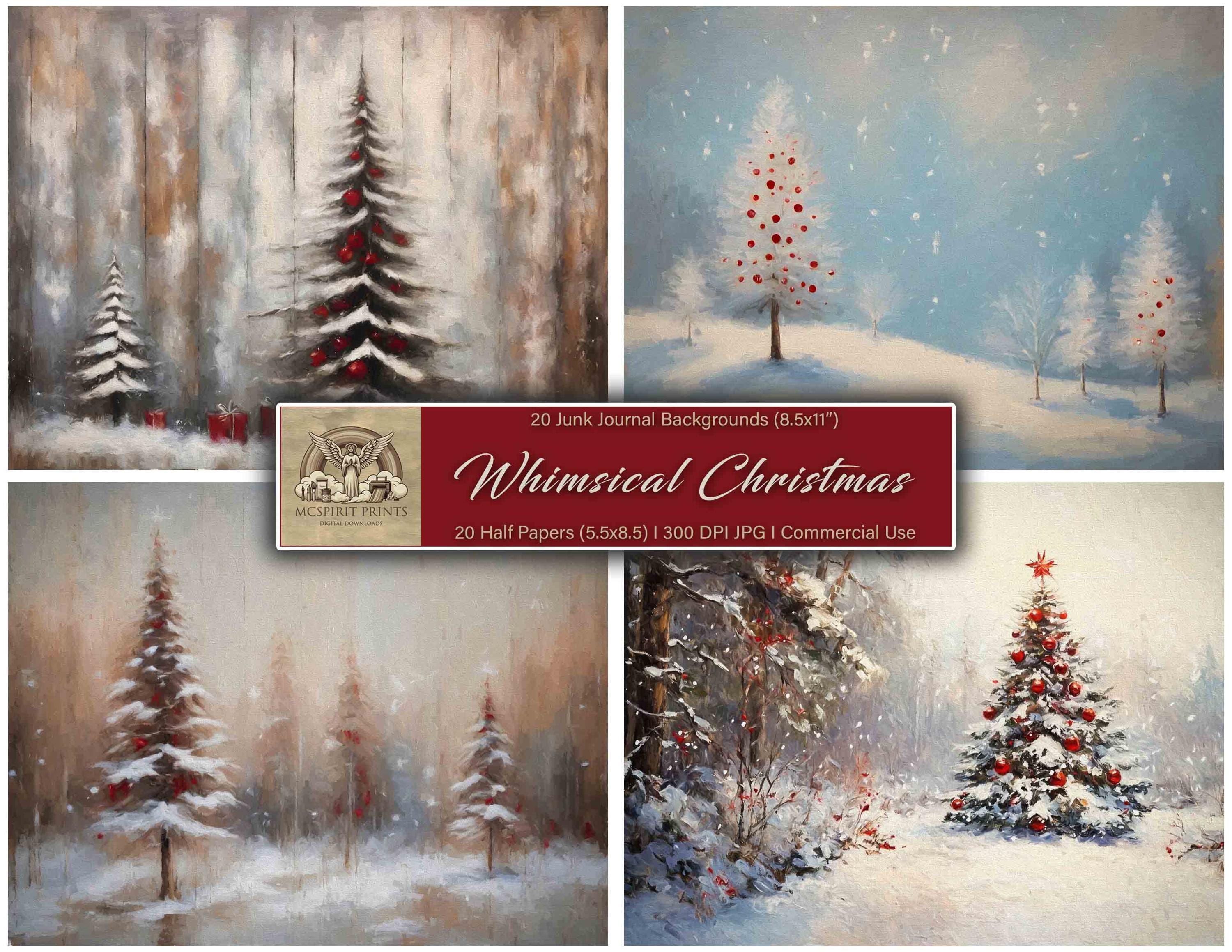 Whimsical Christmas Digital Paper Pack: Junk Journal & Scrapbook ...