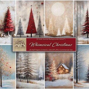 Whimsical Christmas Digital Paper Pack: Junk Journal & Scrapbook ...