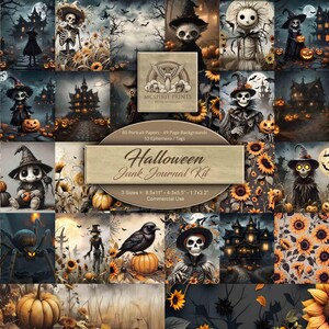 Halloween Junk Journal Kit | Spooky Portraits, Landscapes, Backgrounds ...