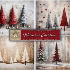 Whimsical Christmas Digital Paper Pack: Junk Journal & Scrapbook ...
