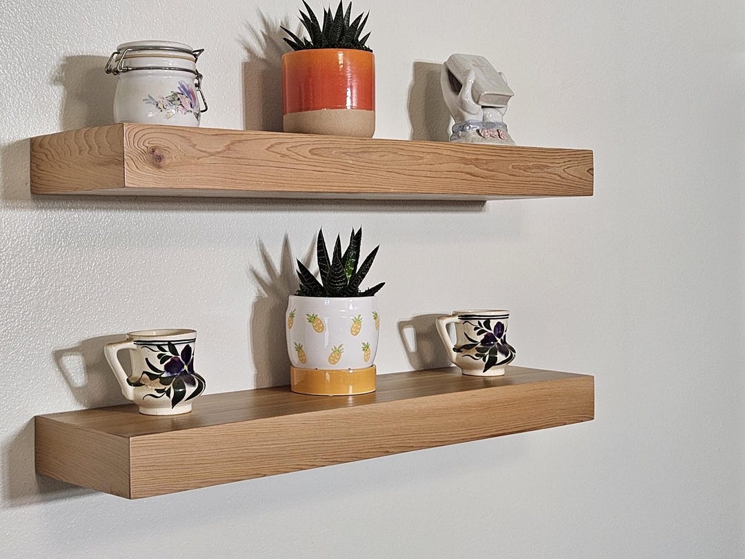 30" Cedar Floating Shelves - Handmade Floating Shelves - Real Wood Shelves - Made in USA ...