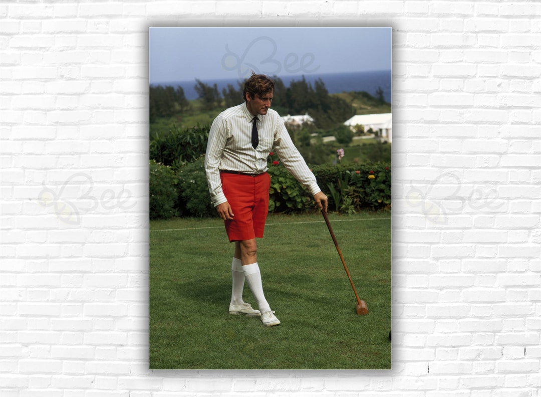 Slim Aarons Croquet Print/poster - A Man in Vibrant Red Shorts and Knee ...