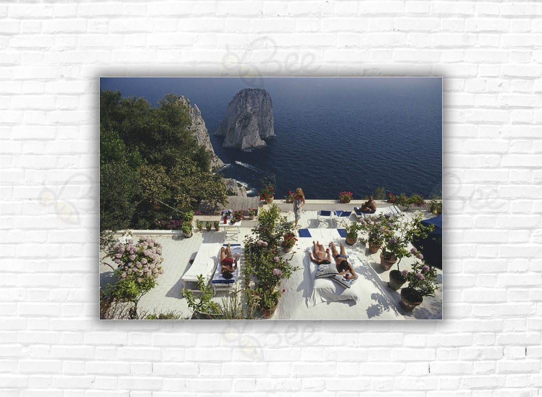 Slim Aarons Il Canille Print/poster: Sunbathers on the Terrace of Il ...
