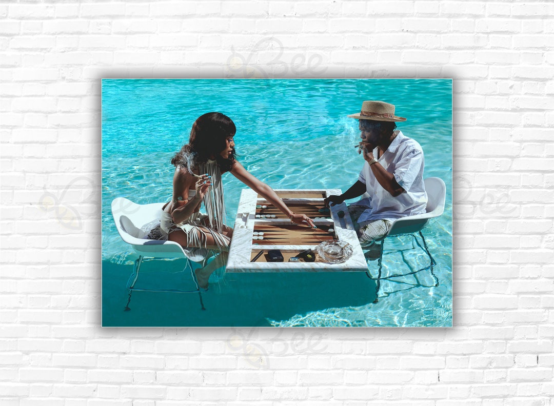 Keep Your Cool Modern Print/poster - Swimming Pool Backgammon Acapulco ...