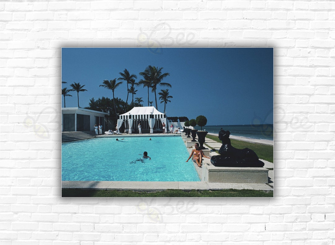 Slim Aarons Molly Wilmots Pool Print/poster - Guests Relaxing Around ...