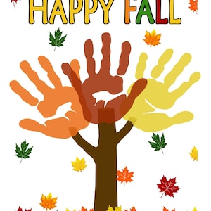 Fall Handprint Tree Craft for Kids – Happy Fall Printable | Autumn ...