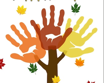 Fall Handprint Tree Craft for Kids – Happy Fall Printable | Autumn ...