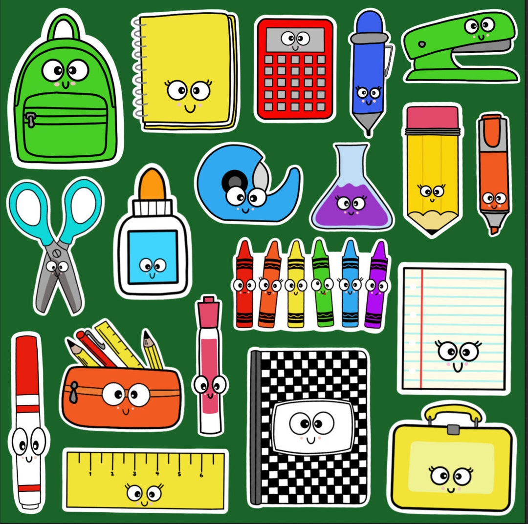 School Supplies Sticker Pack | 19 Count | Kawaii Sticker | Back to ...