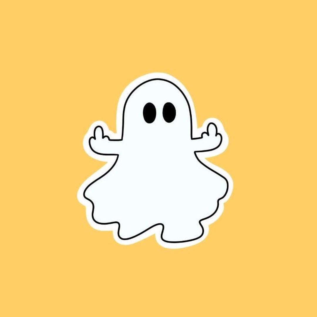 Middle Finger Ghost Sticker | Halloween Sticker | Ghost Sticker | Funny ...
