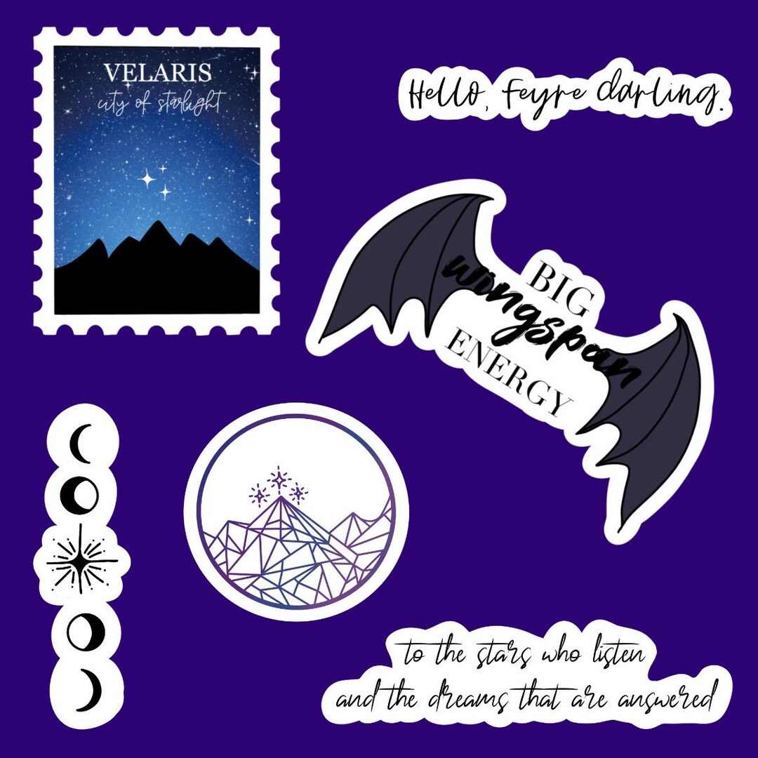 ACOTAR Sticker Pack | 6 Count | Bookish Sticker | Sticker for Kindle ...