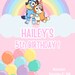 Pink Bluey Birthday Invitation - Etsy