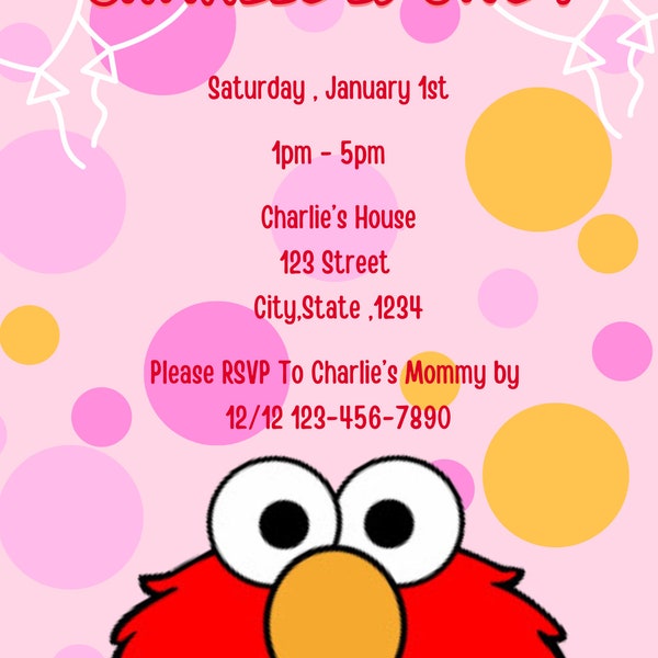 Elmo Birthday Invitation - Etsy