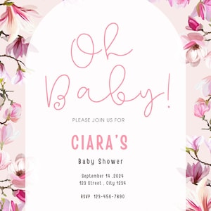 Pink Baby Shower Invitation - Etsy