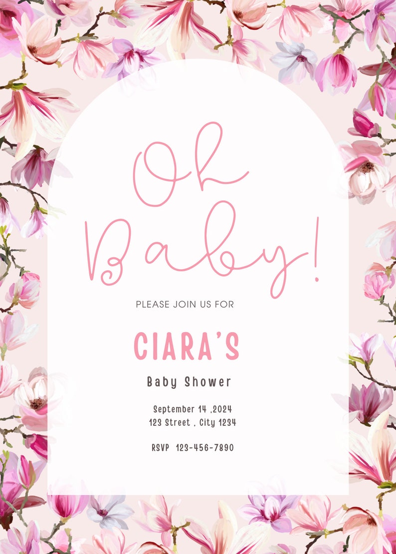 Pink Baby Shower Invitation - Etsy