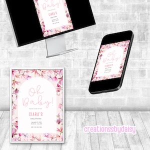 Pink Baby Shower Invitation - Etsy