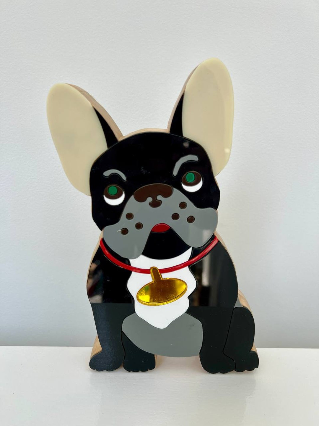 Memorable Hand Made Wooden Statue of Dog Art Gift Present French ...
