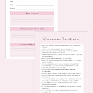 Book Club Bundle, Printable Book Review, Discussion Questions, Modern ...