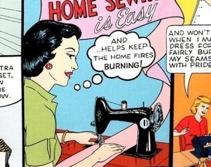 Home Sewing is Easy Kitschy Comic Strip Cotton Fabric REMNANTS - Etsy