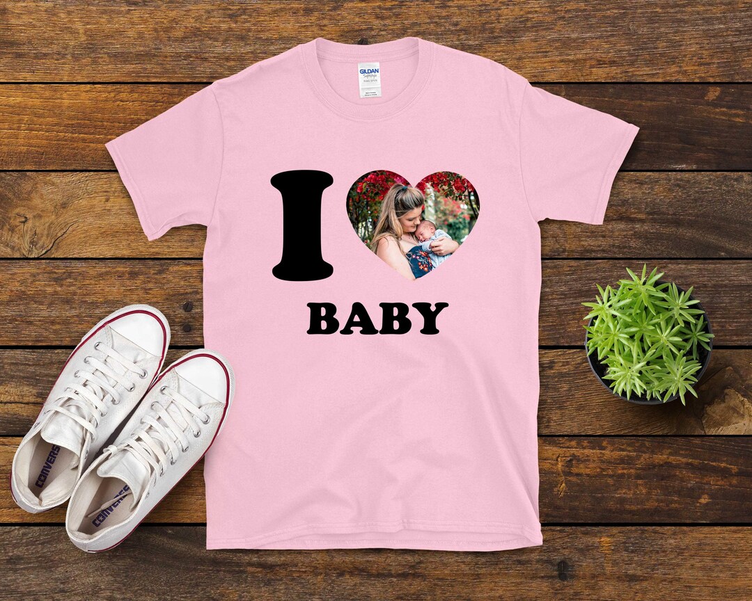 Personalized I Heart Photo T-shirt, Custom Text Shirt, Valentine's Day ...