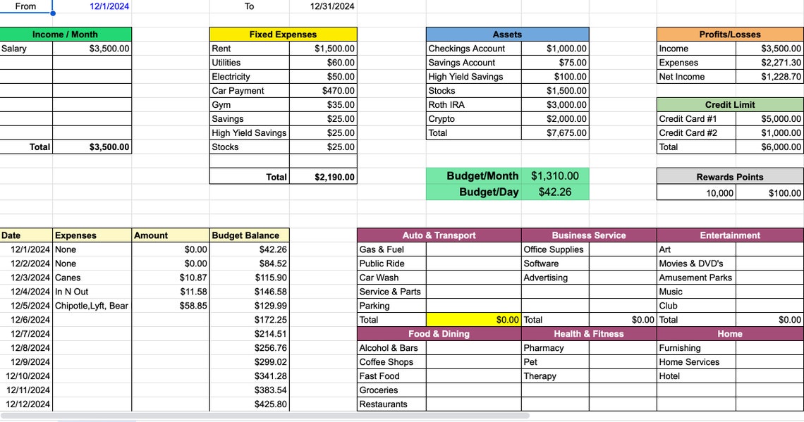 2024 Monthly Financial Planner - Etsy
