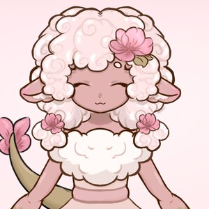 Live2d Premade Vtuber Model - Cute Sheep Flower Model - Twitch Youtube ...